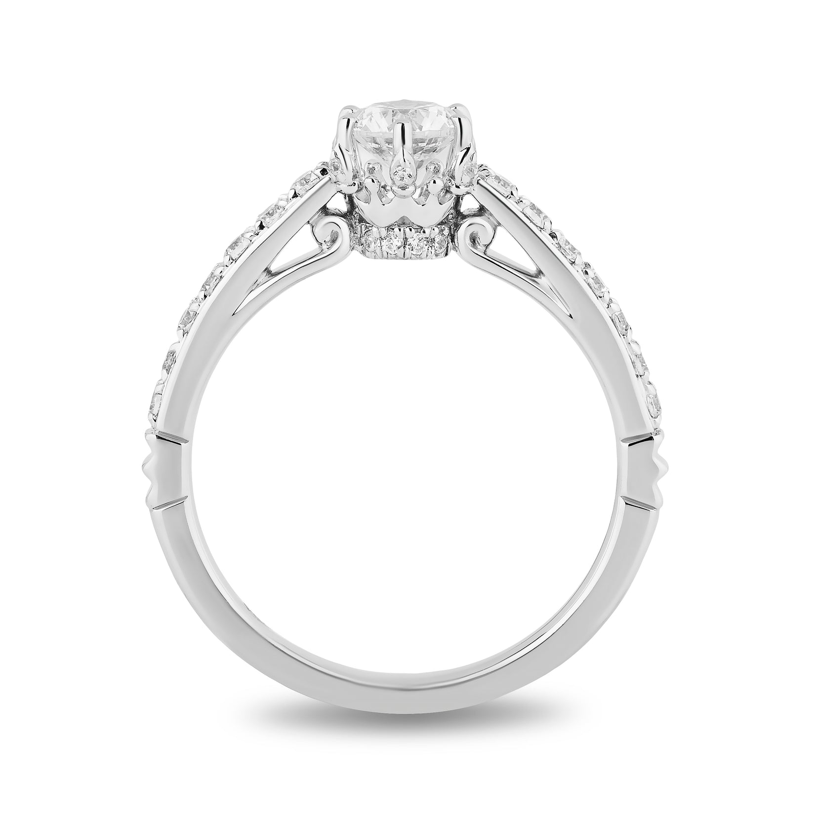 Disney Majestic Princess Inspired Diamond Bridal Set in 14K White Gold ...