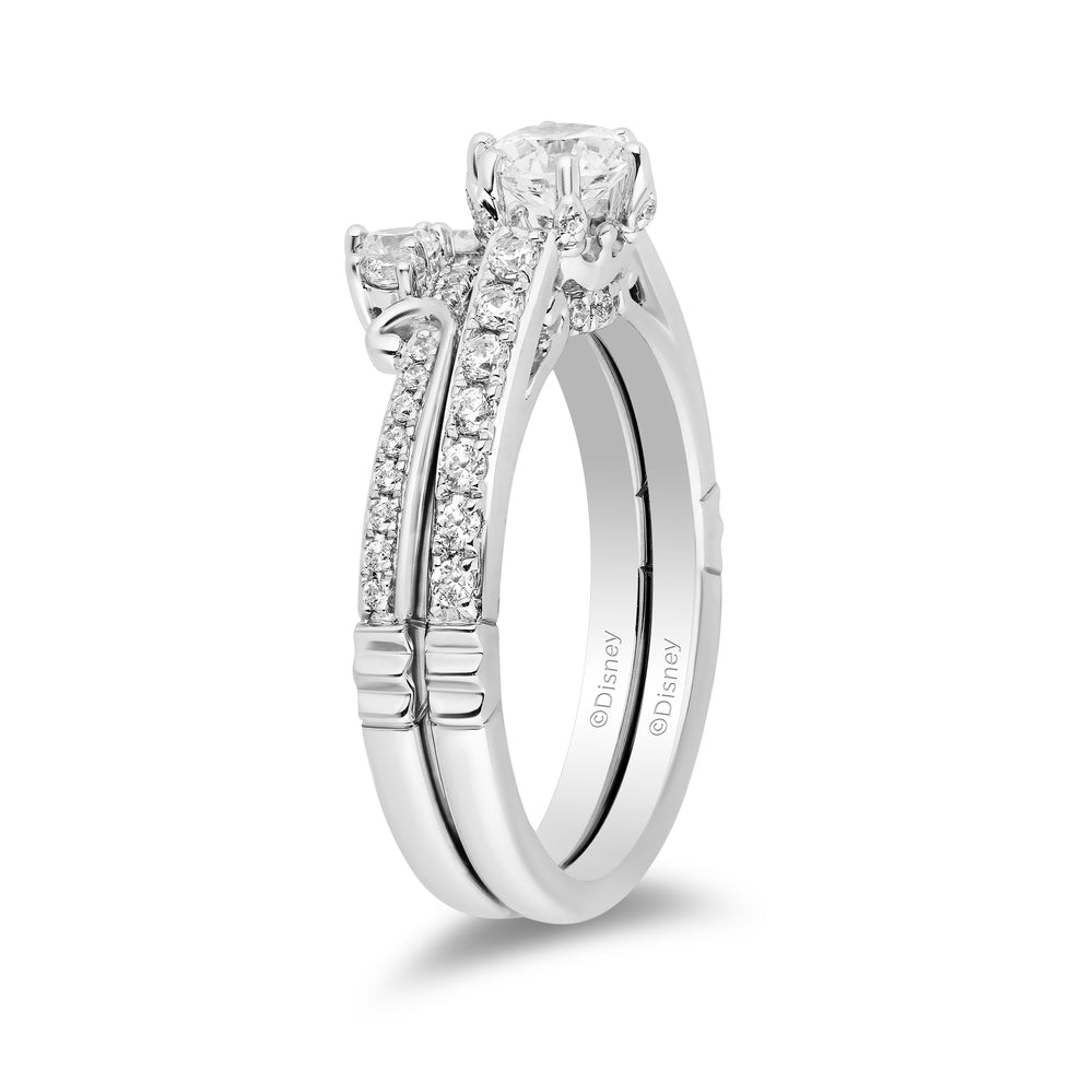 Disney Majestic Princess Inspired Diamond Bridal Set in 14K White Gold ...