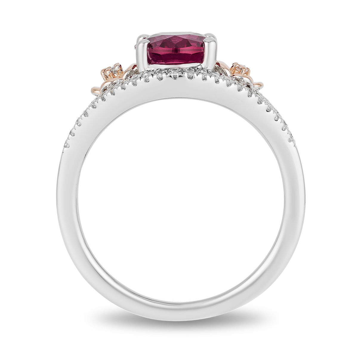 Disney Mulan Inspired Diamonds & Rhodolite Garnet Flower Ring in 14K ...