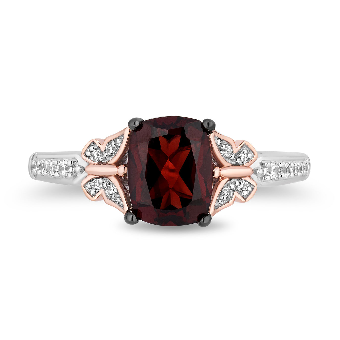 Disney Mulan Inspired Diamonds & Garnet Ring in 14K Rose Gold Over ...