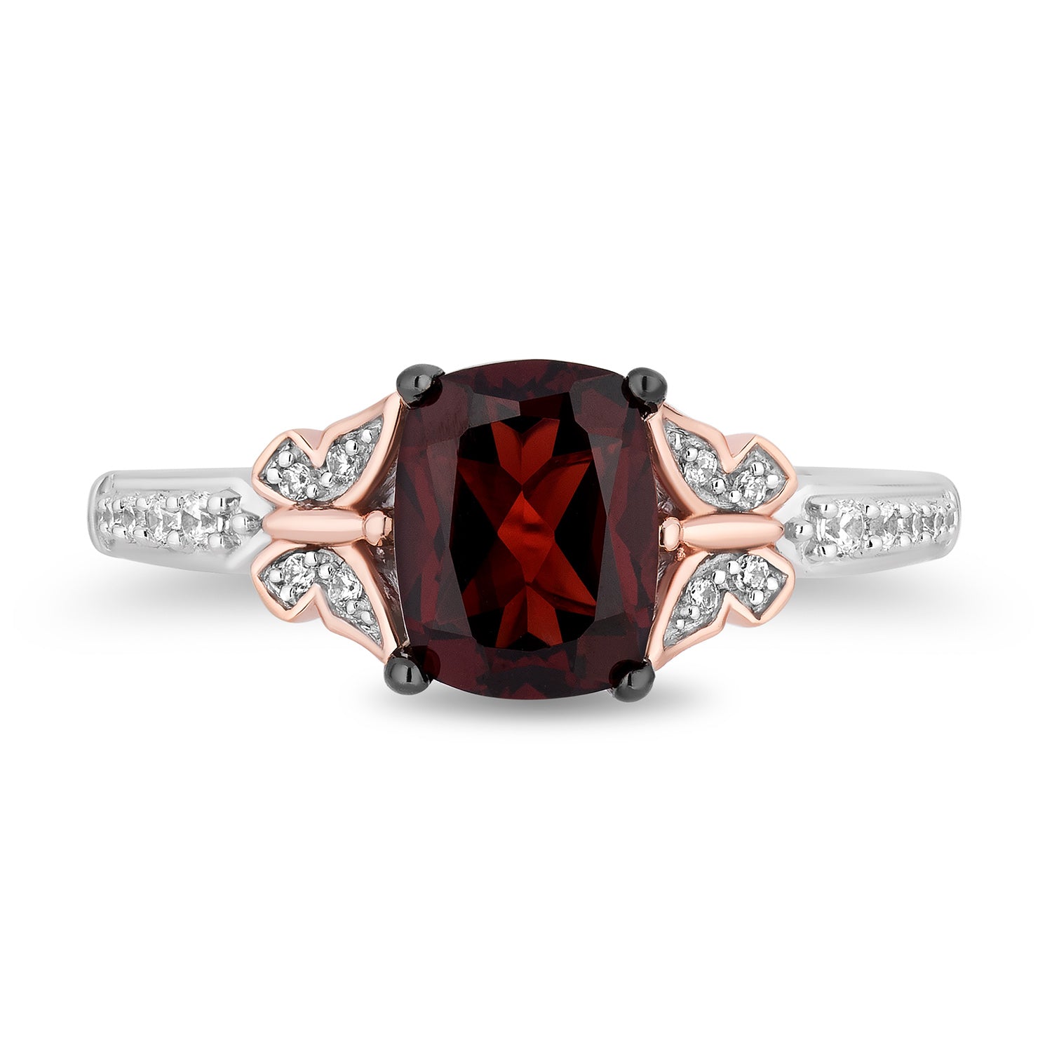 Disney Mulan Inspired Diamonds & Garnet Ring in 14K Rose Gold Over ...