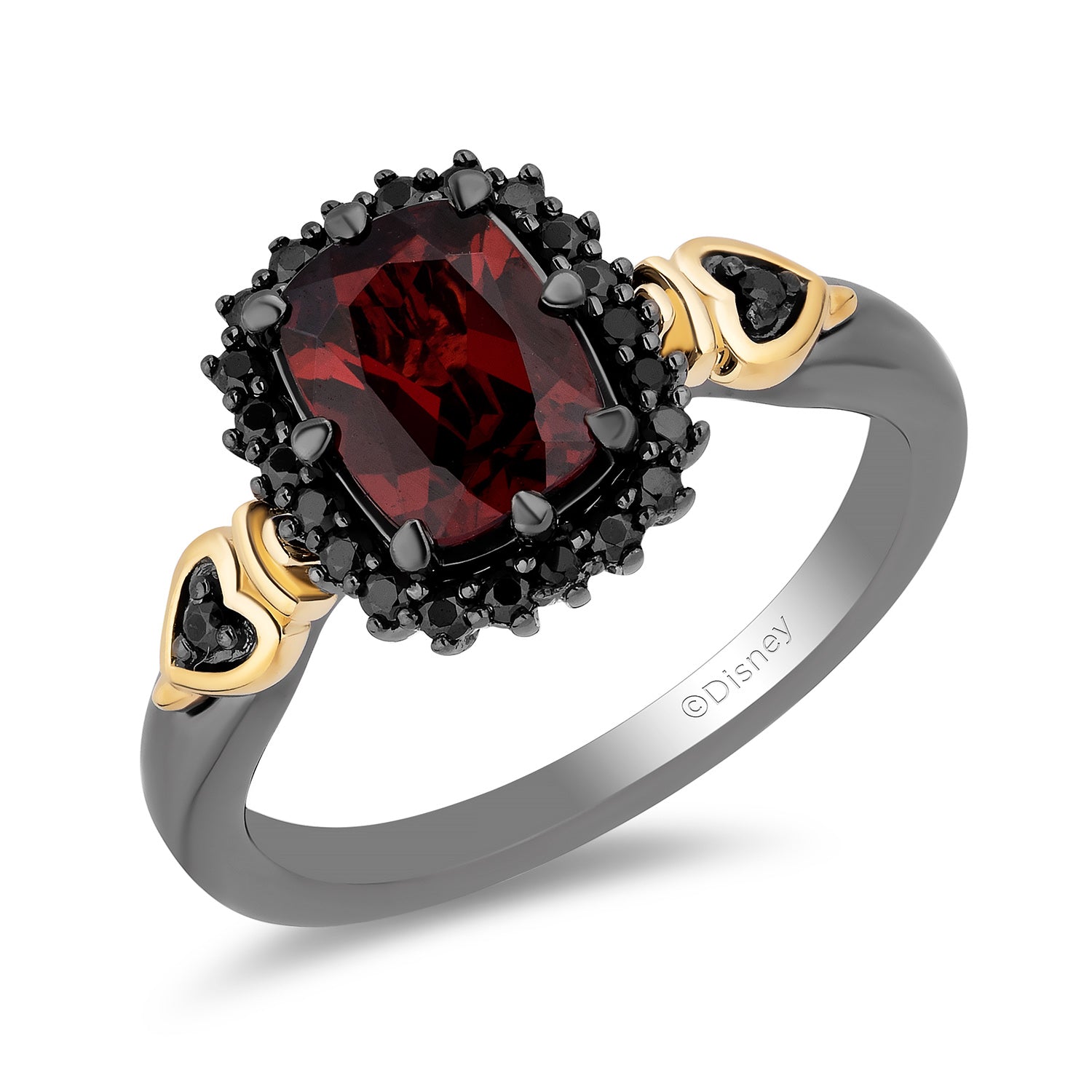 Disney Evil Queen Inspired Black Diamonds & Garnet Ring in Sterling ...