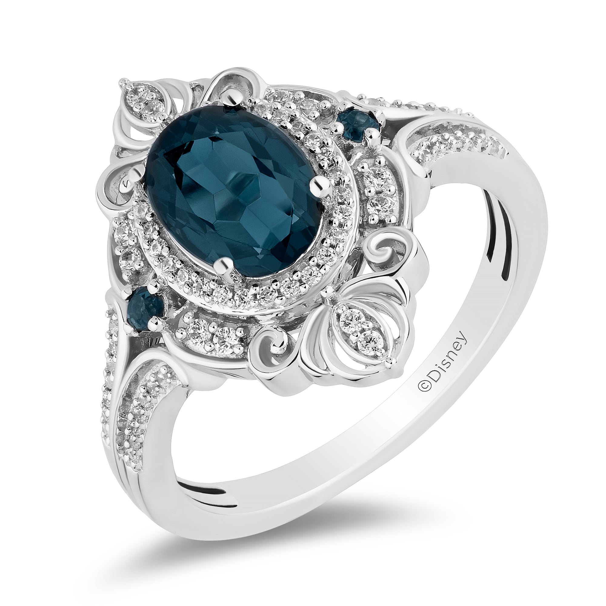 Disney Cinderella Inspired Diamonds & London Blue Topaz Ring in ...