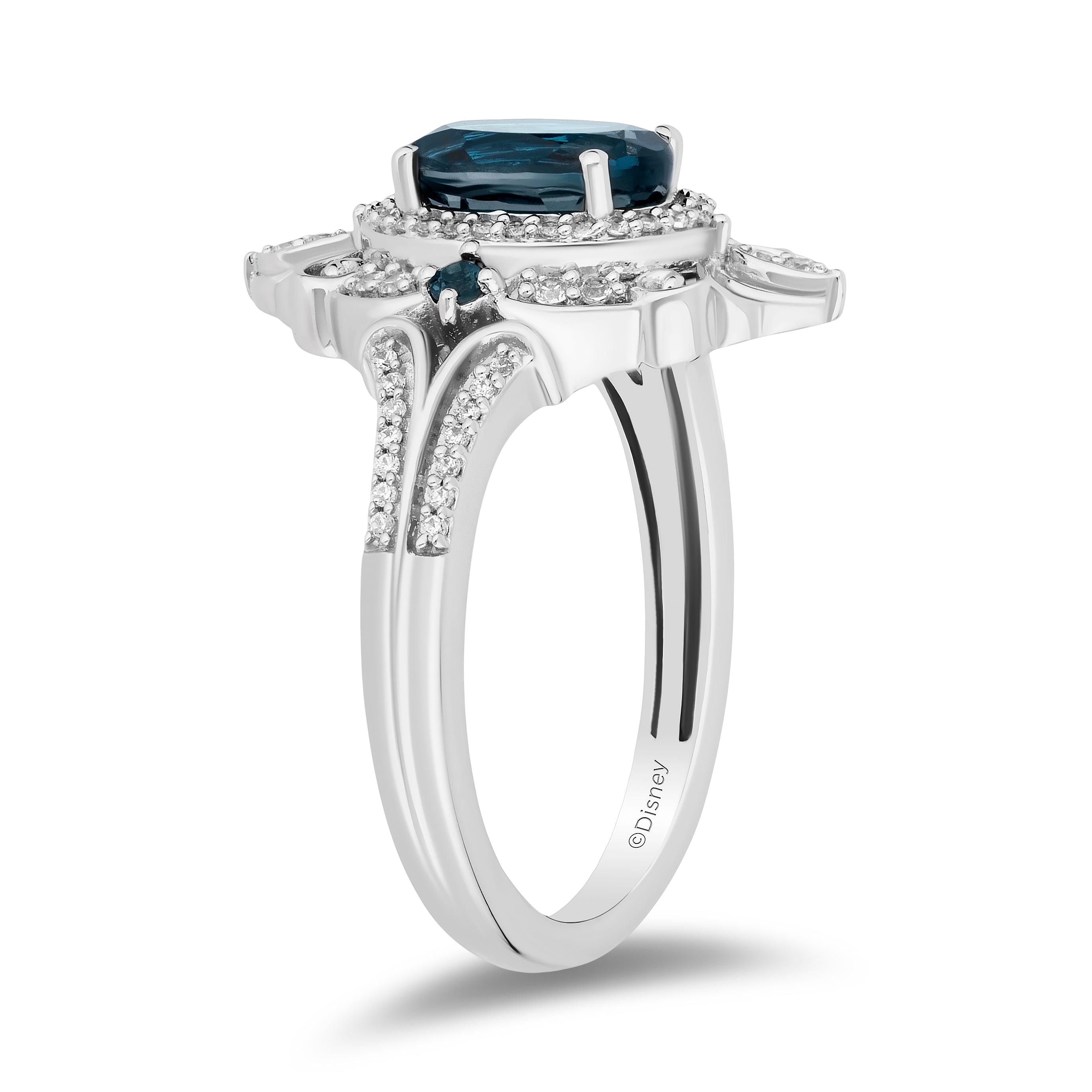 Disney Cinderella Inspired Diamonds & London Blue Topaz Ring in ...