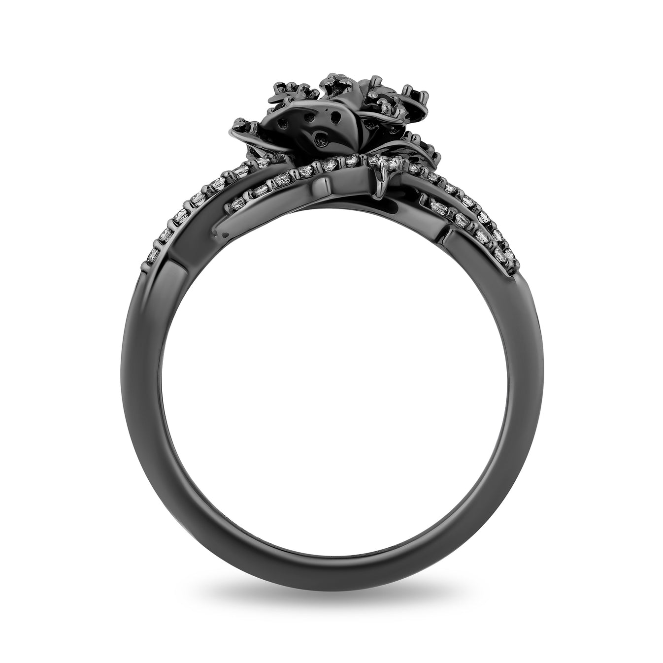 Disney Maleficent Inspired Diamond White and Black Diamonds Ring in ...