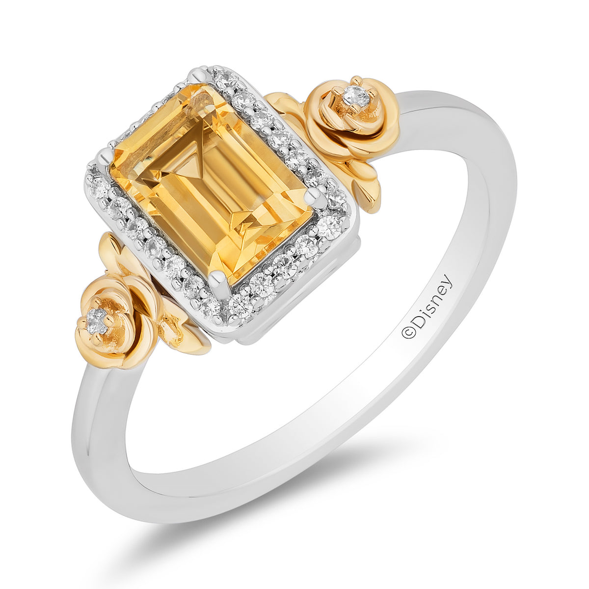 Enchanted Disney Fine Jewelry Sterling Silver and 10K Yellow Gold with