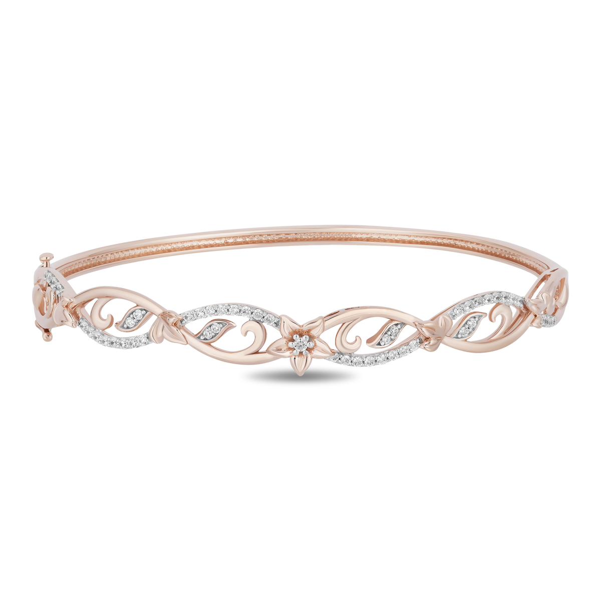 Disney Rapunzel Inspired Diamonds Bangle in 14K Rose Gold Over Sterling ...