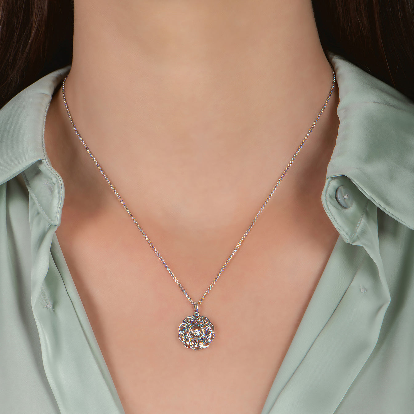 Disney Merida Inspired Diamond Accent Necklace in Sterling Silver ...