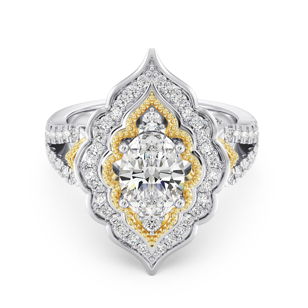 Disney Jasmine Inspired Lab Grown Diamond Engagement Ring in 14K White ...