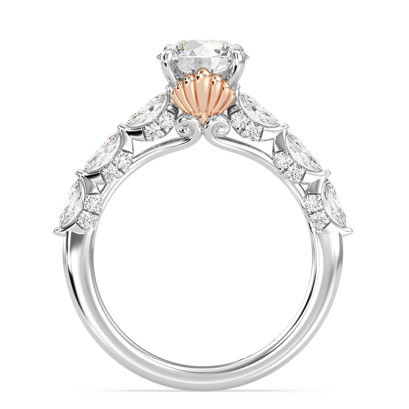 Enchanted Star Lab Grown Diamond 14K Gold Ariel Seashell Engagement Ri ...