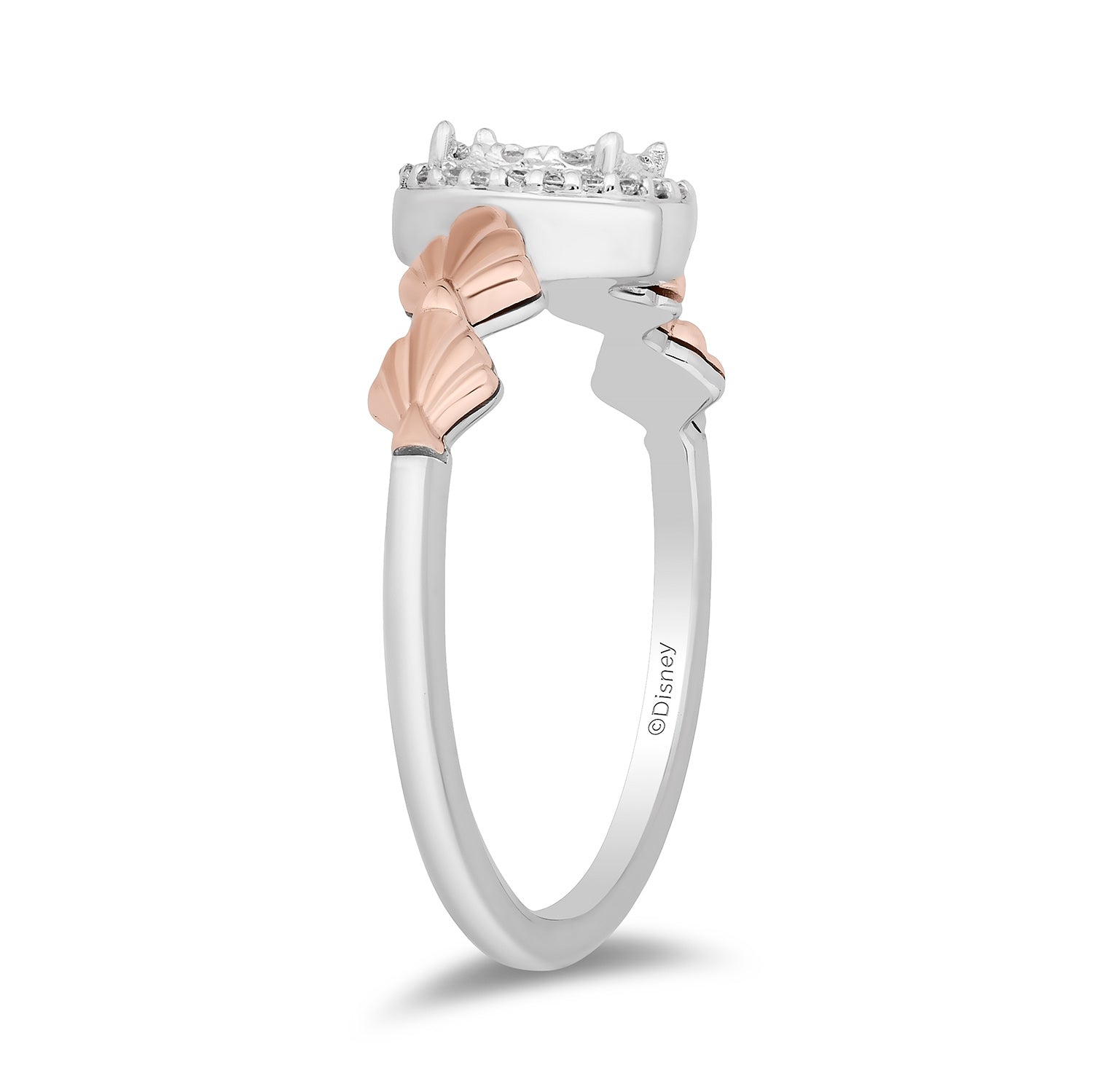 Disney Ariel Inspired Diamonds Engagement Ring in 14K White Gold & Rose ...