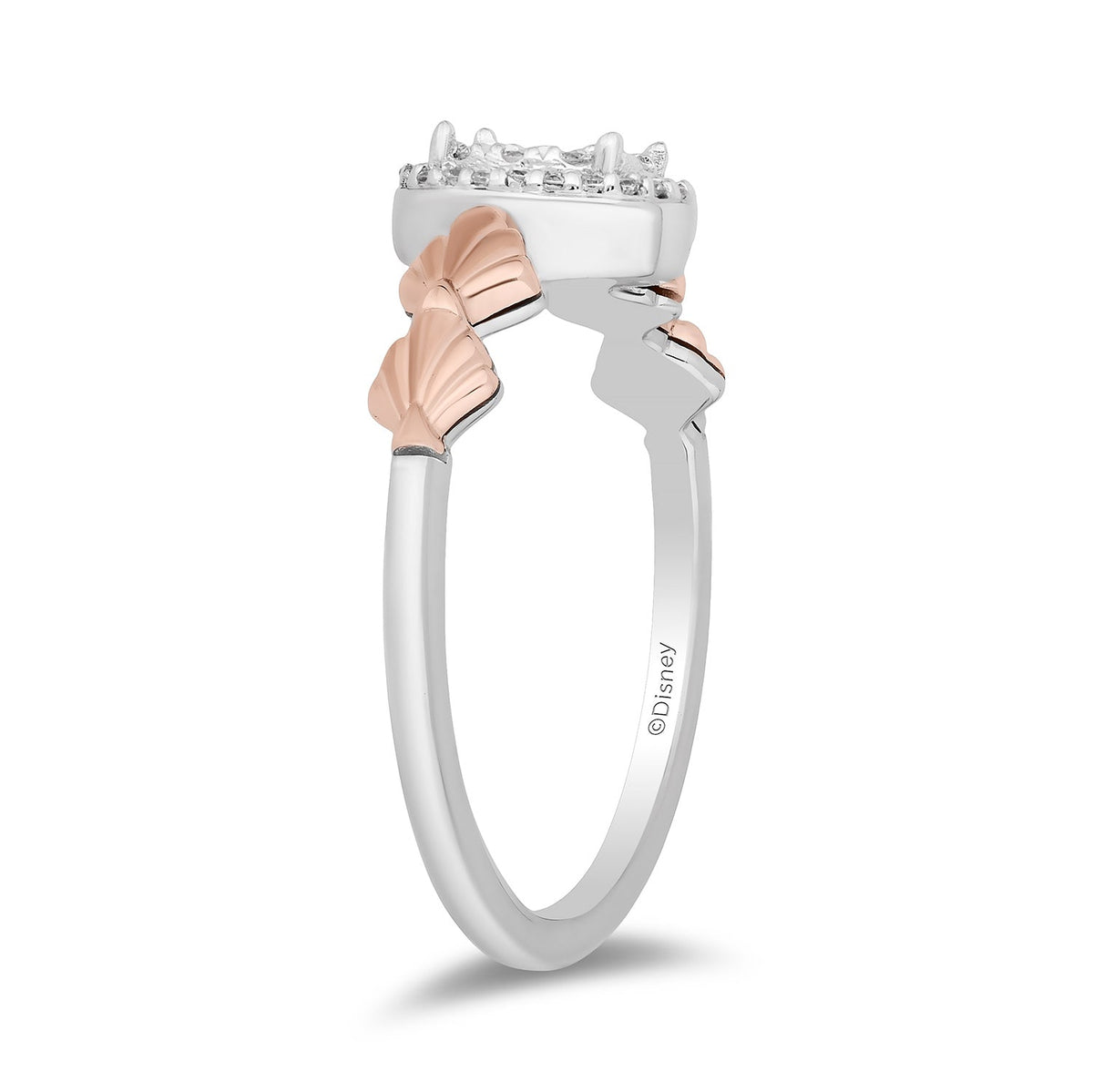 Disney Ariel Inspired Diamonds Engagement Ring in 14K White Gold & Rose ...