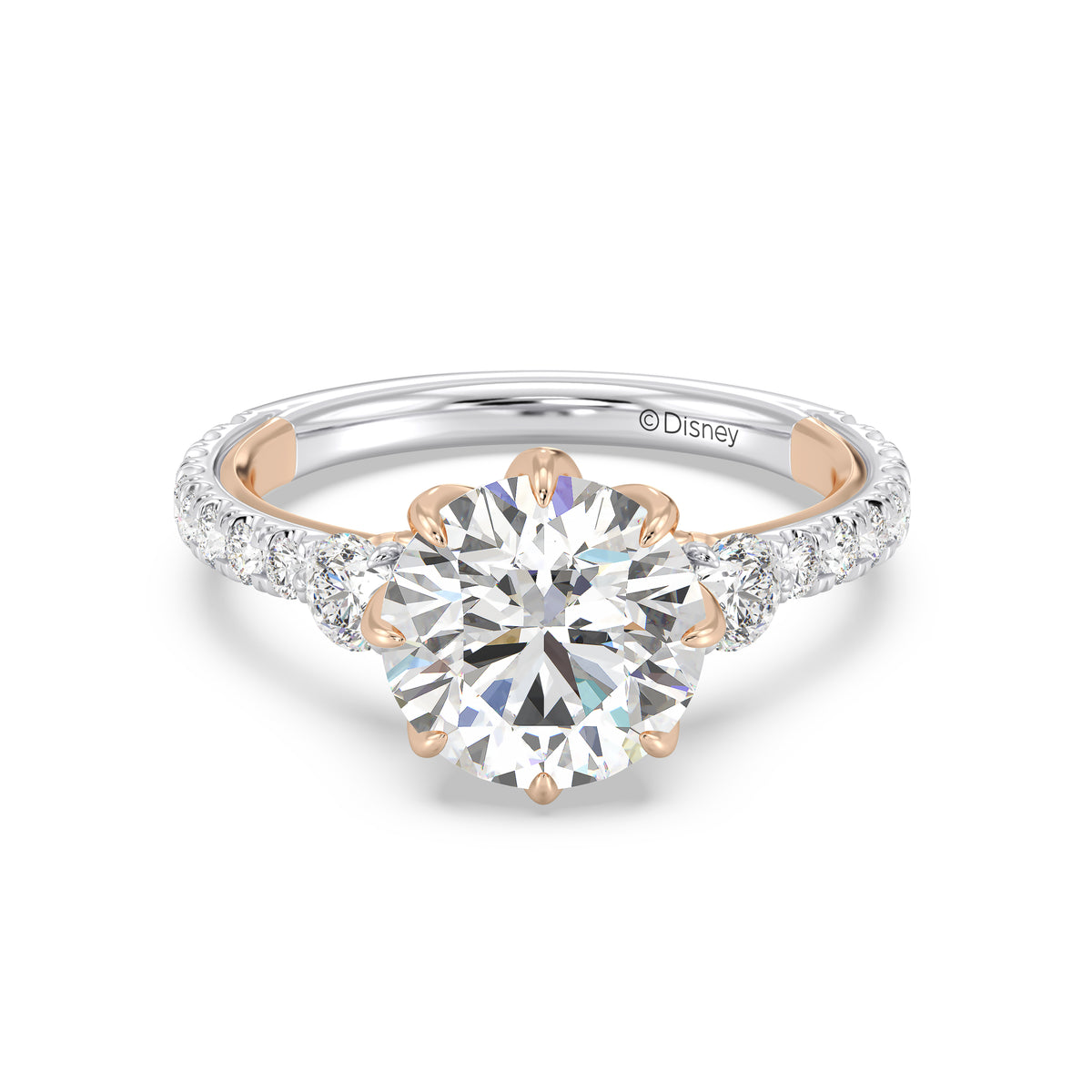 Enchanted Star Lab Grown Diamond 14K Jasmine Three Stone Floral Engage ...