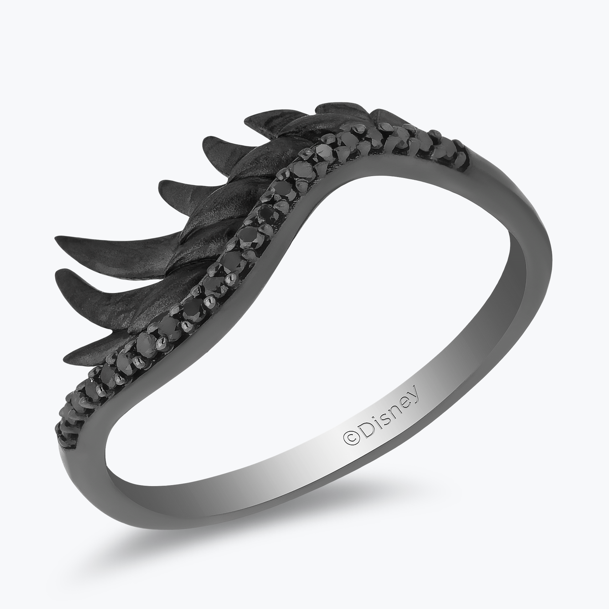 Disney Maleficent Inspired Ring Black Rhodium 1/8 CTTW | Enchanted ...