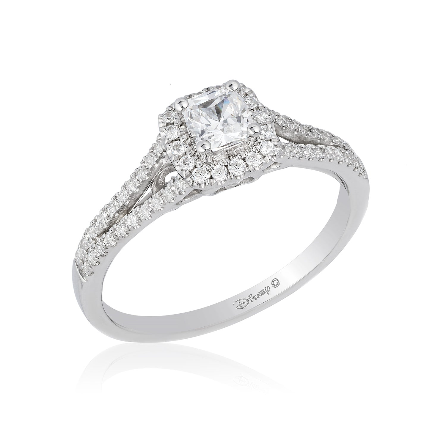 Disney Cinderella Inspired Diamond Engagement Ring 14K White Gold 5/8 ...