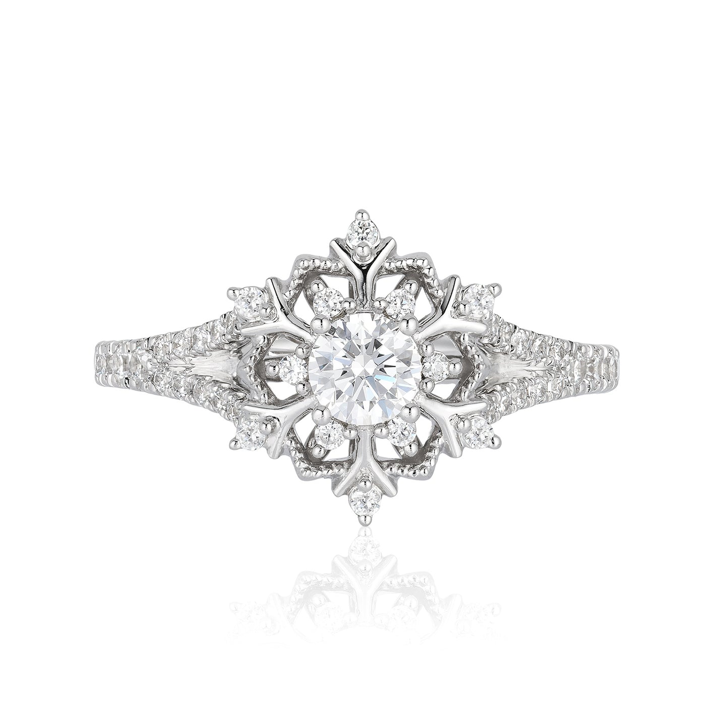 Disney Elsa Inspired Diamond Engagement Ring in 14K White Gold 5/8 CTTW ...