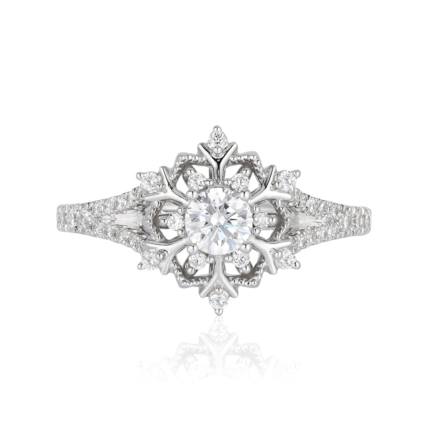 Disney Elsa Inspired Diamond Engagement Ring 14K White Gold 5/8 CTTW ...