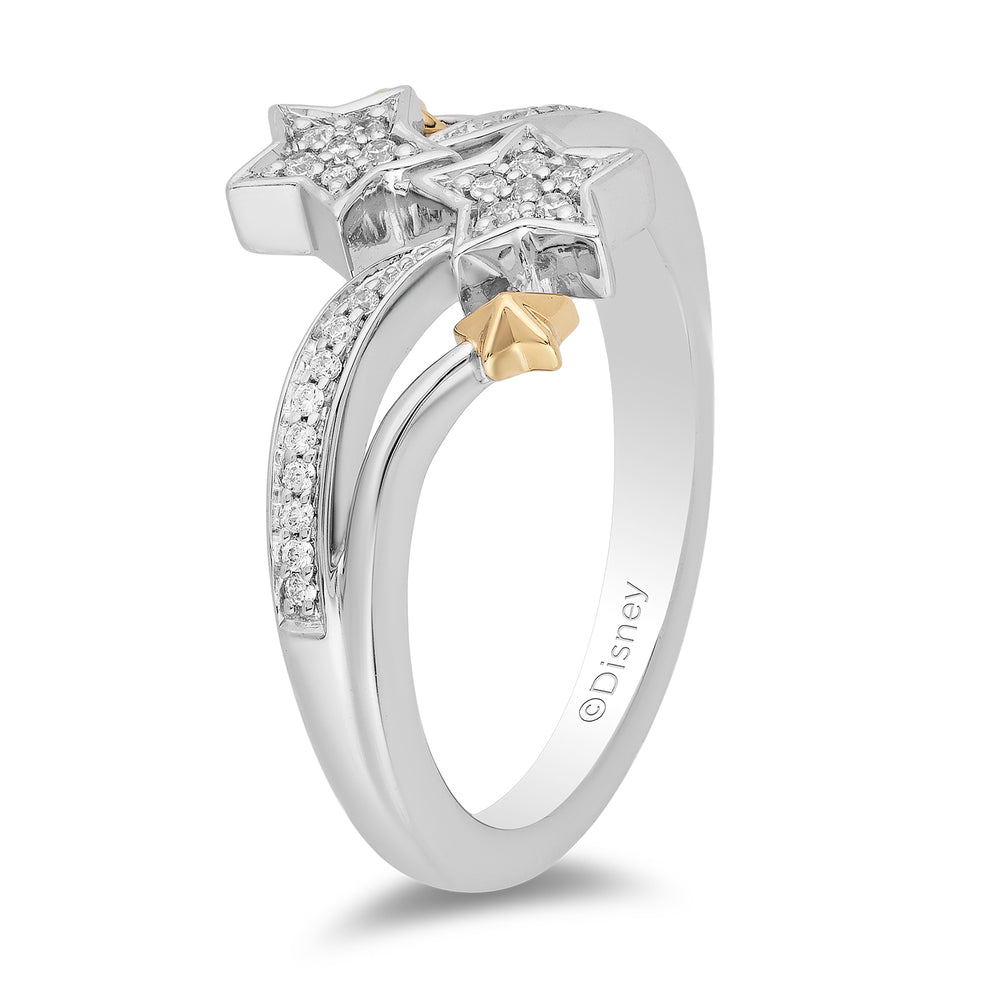 Disney Tinker Bell Inspired Diamond Ring in 14K Yellow Gold Over ...