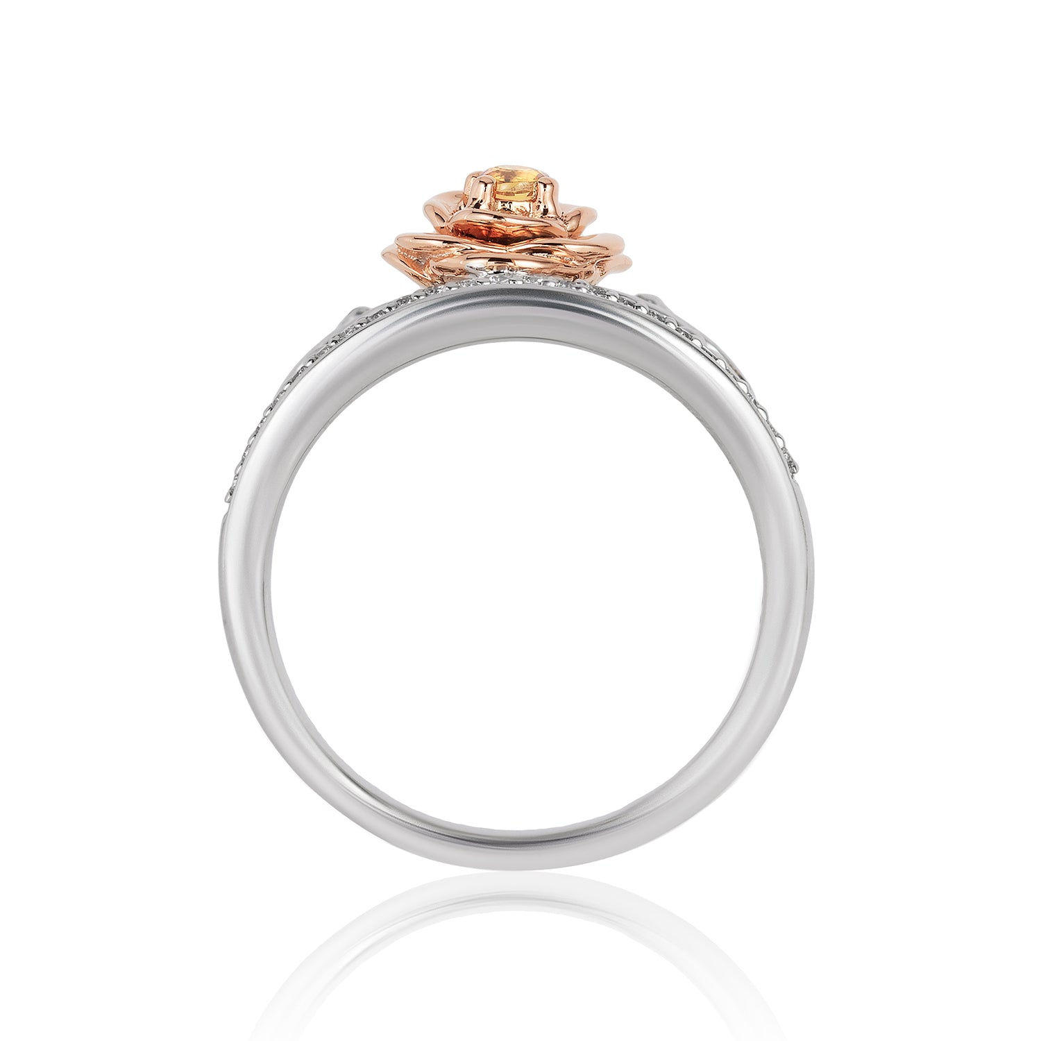 Disney Belle Inspired Diamond Rose Ring in 14K Rose Gold over Sterling ...