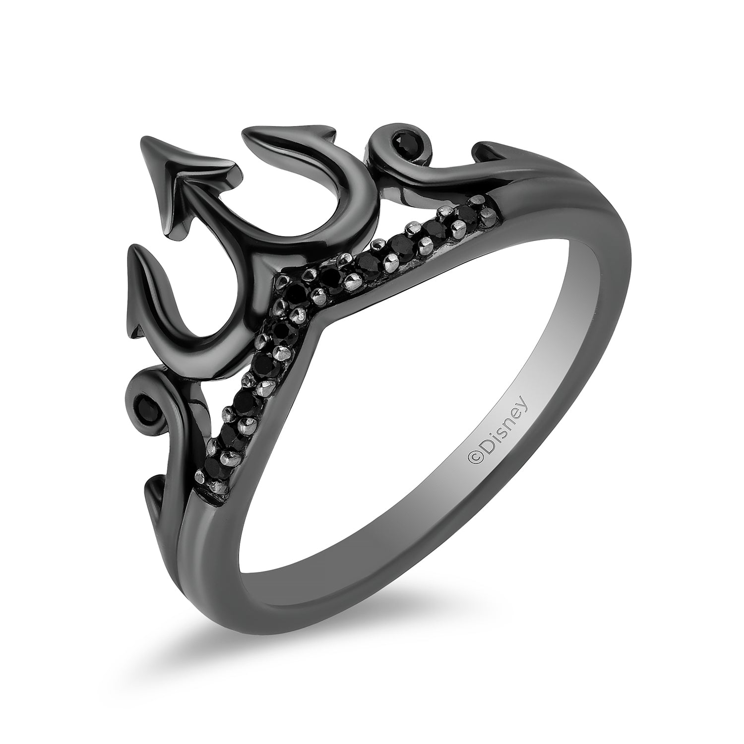 Disney Ursula Inspired Black Diamonds Ring in Black Rhodium Over ...