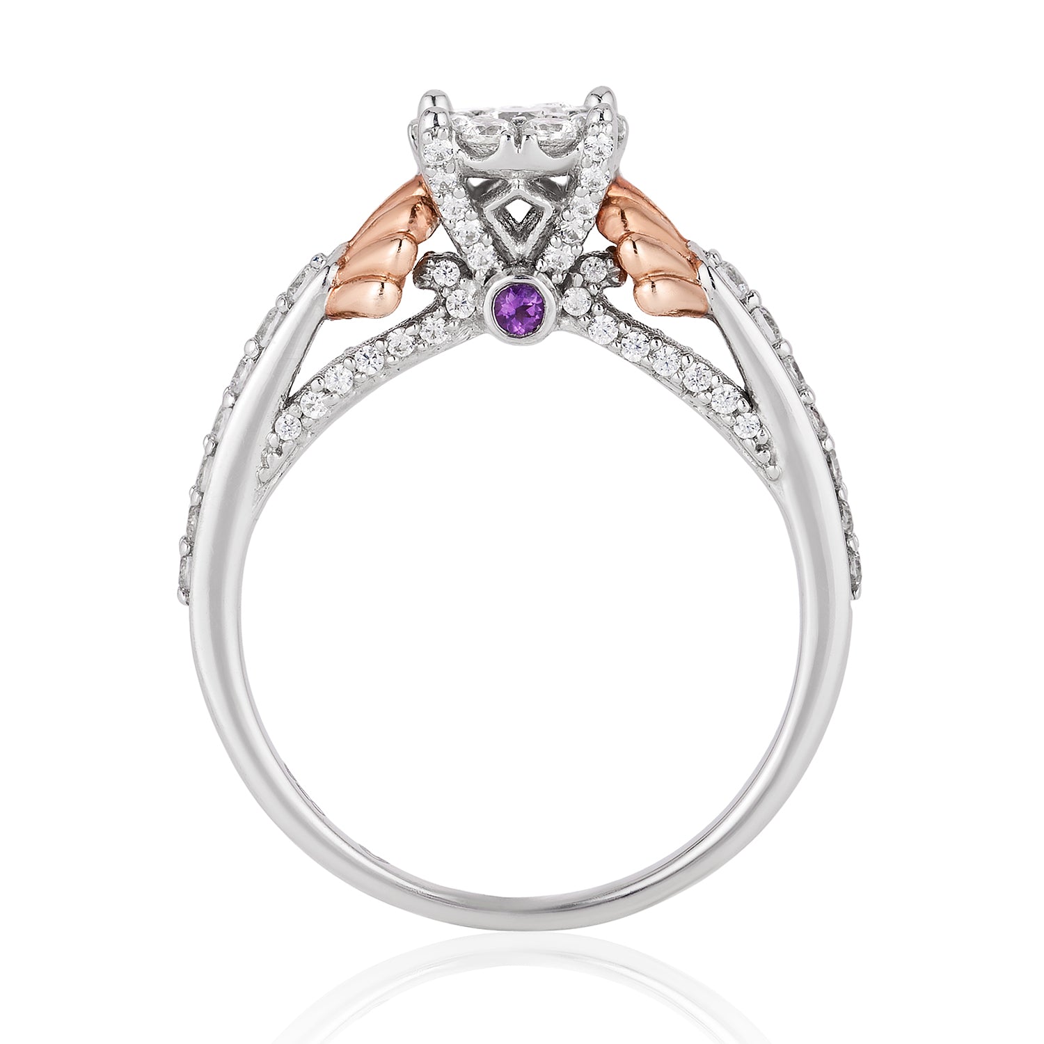 Disney Ariel Inspired Diamond & Amethyst Shell Composite Engagement ...