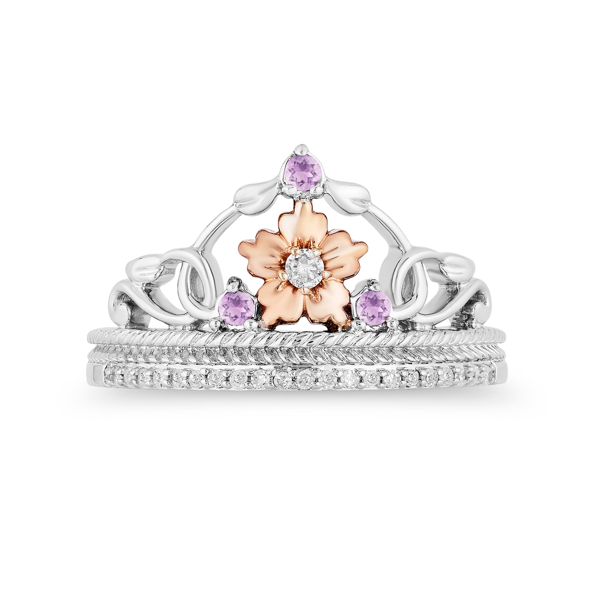 Disney Rapunzel Inspired Diamond Ring in 14K Rose Gold over Sterling ...