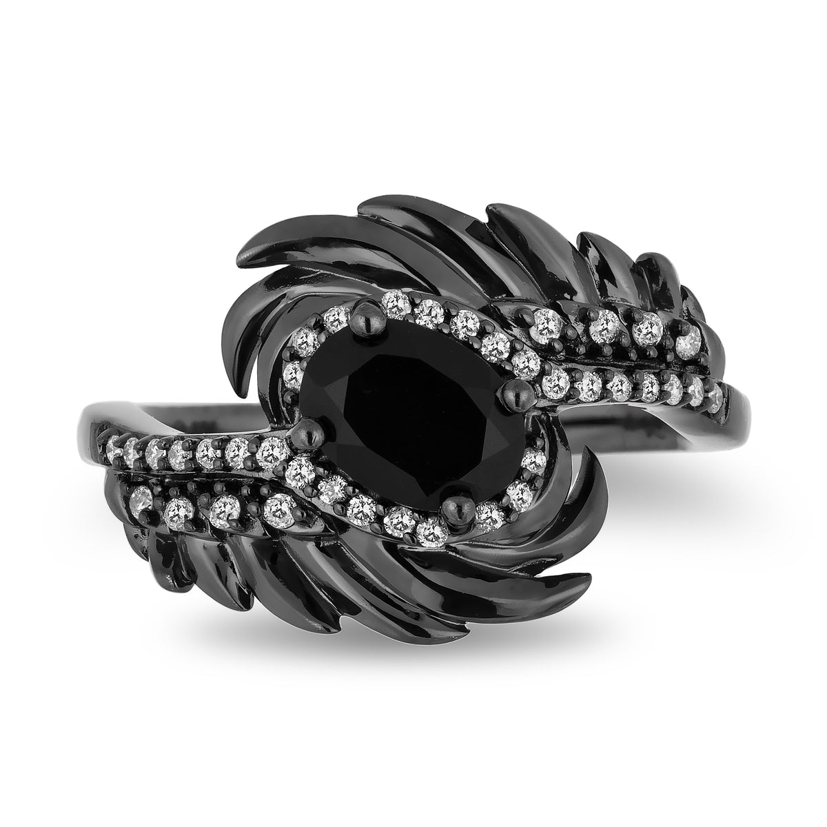 Disney Maleficent Inspired Diamond Ring Black Rhodium 1/6 CTTW ...