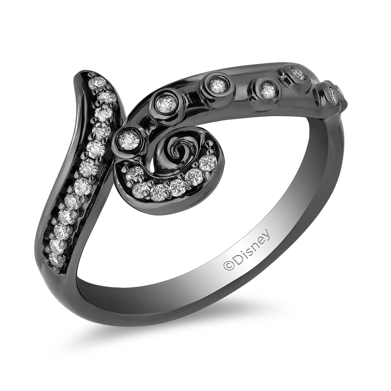 Disney Ursula Inspired Ring Black Rhodium 1/6 CTTW | Enchanted Disney ...