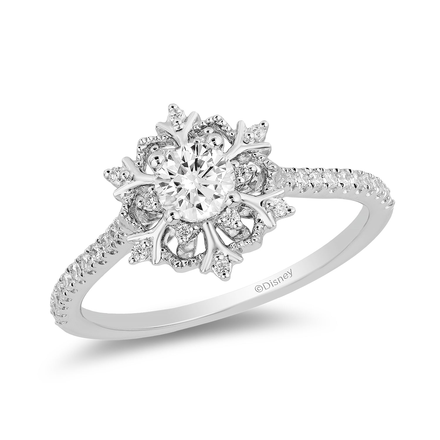 Disney Elsa Inspired Diamond Engagement Ring 14K White Gold 1/2 CTTW ...