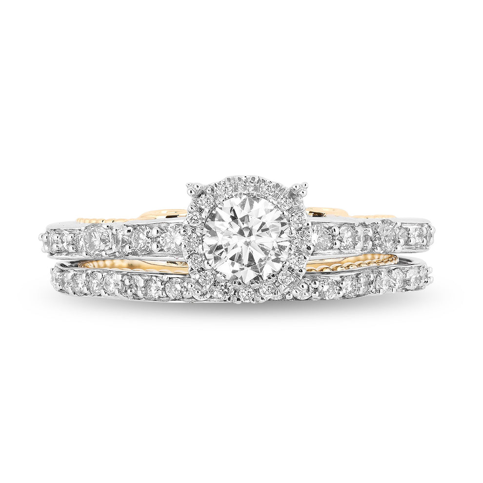 Disney Cinderella Inspired Diamond Bridal Set in 14K White Gold and ...