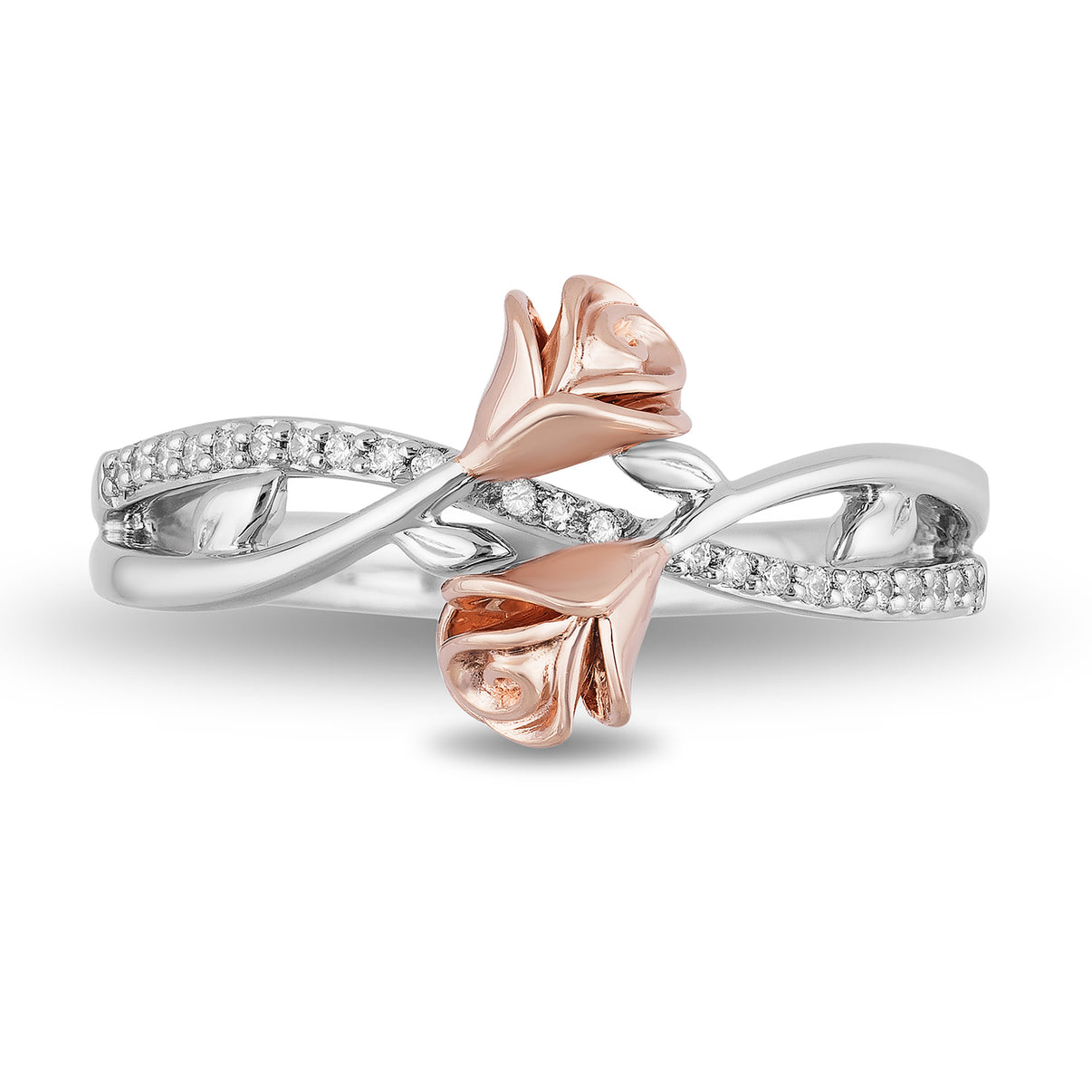 Disney Belle Inspired Rose Fashion Diamond Ring 1/10 CTTW | Enchanted ...