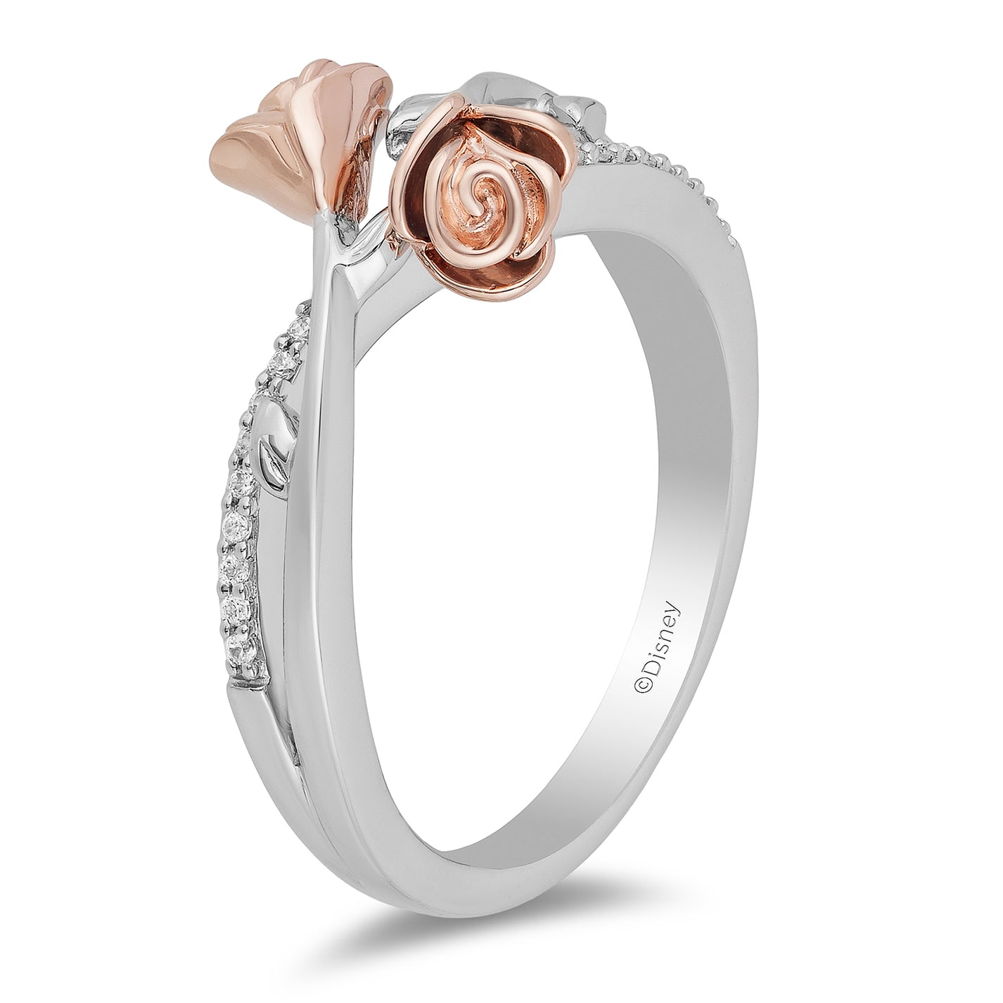 Disney Belle Inspired Rose Fashion Diamond Ring 1/10 CTTW | Enchanted ...