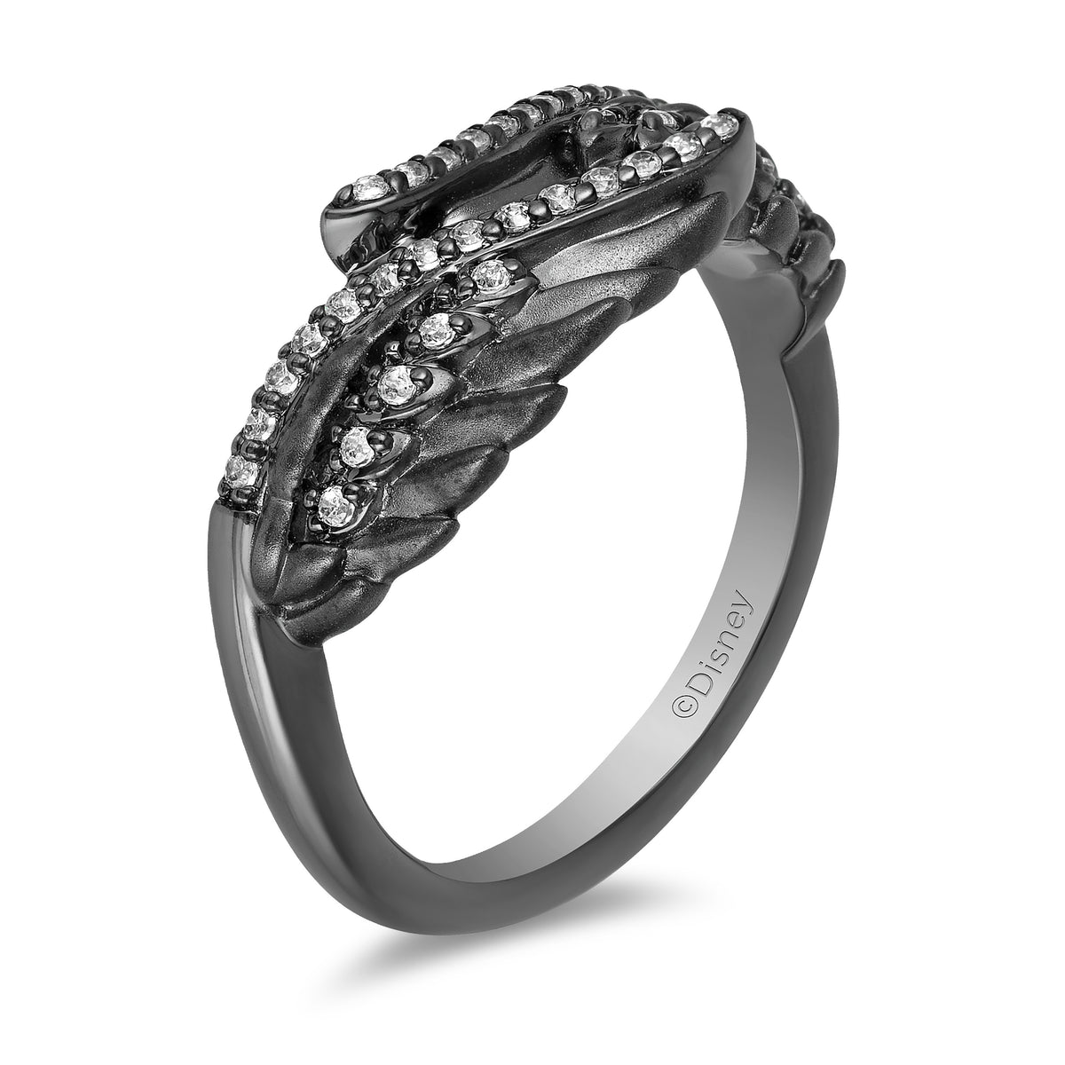 Disney Maleficent Inspired Ring Black Rhodium 1/6 CTTW | Enchanted ...