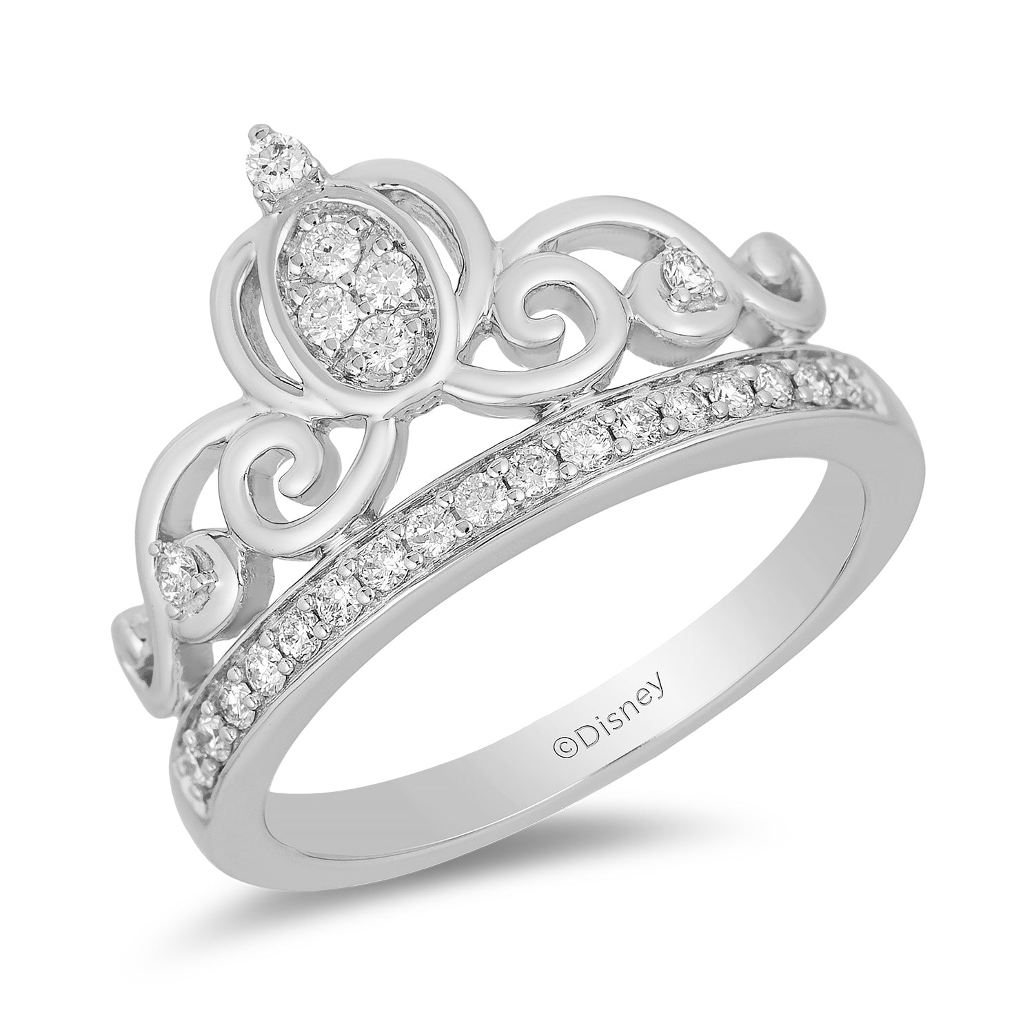 Disney Cinderella Inspired Carriage Diamond Ring 1/4 CTTW | Enchanted ...