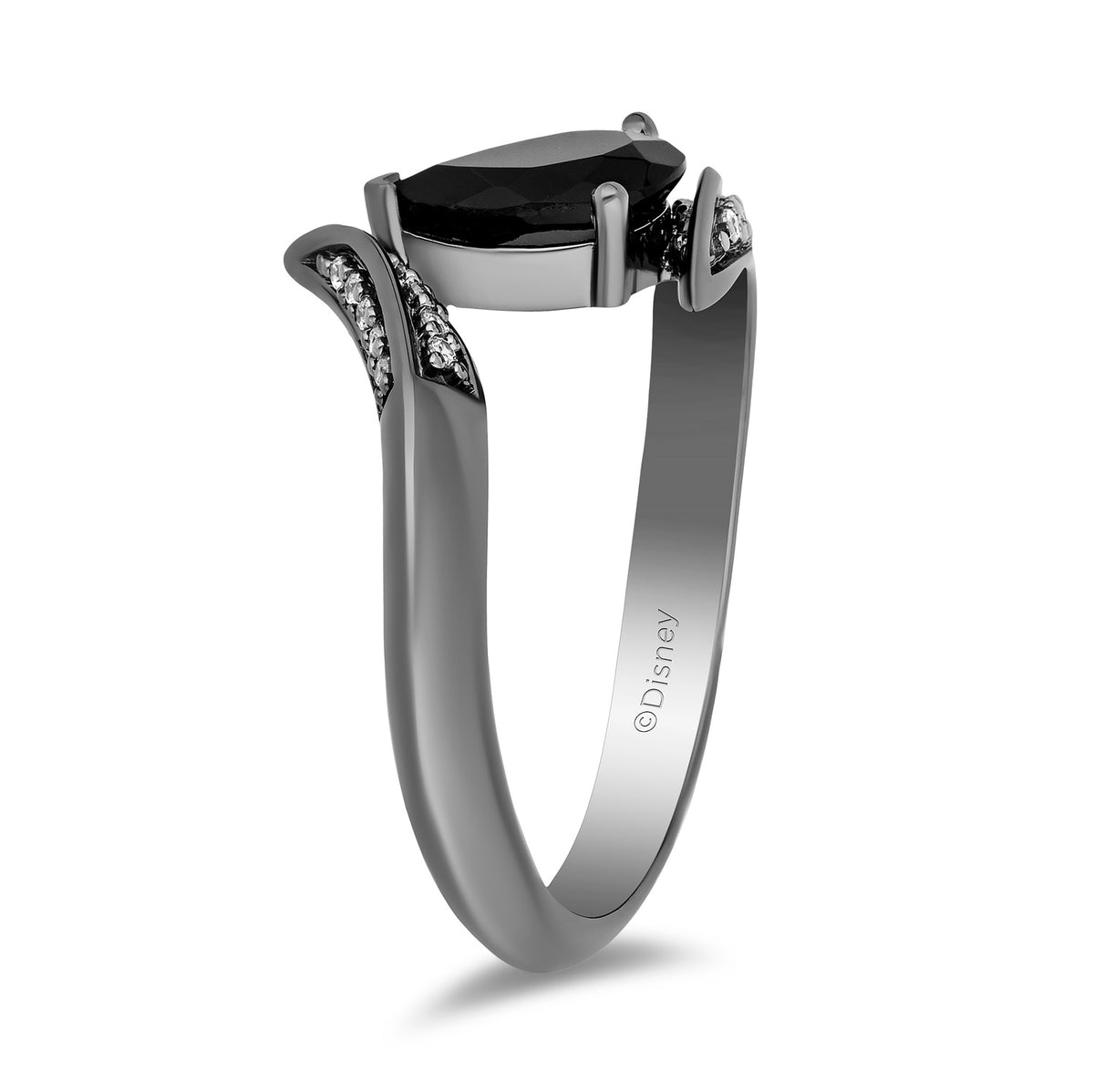 Disney Maleficent Inspired Diamond & Black Onyx Ring in Black Rhodium ...