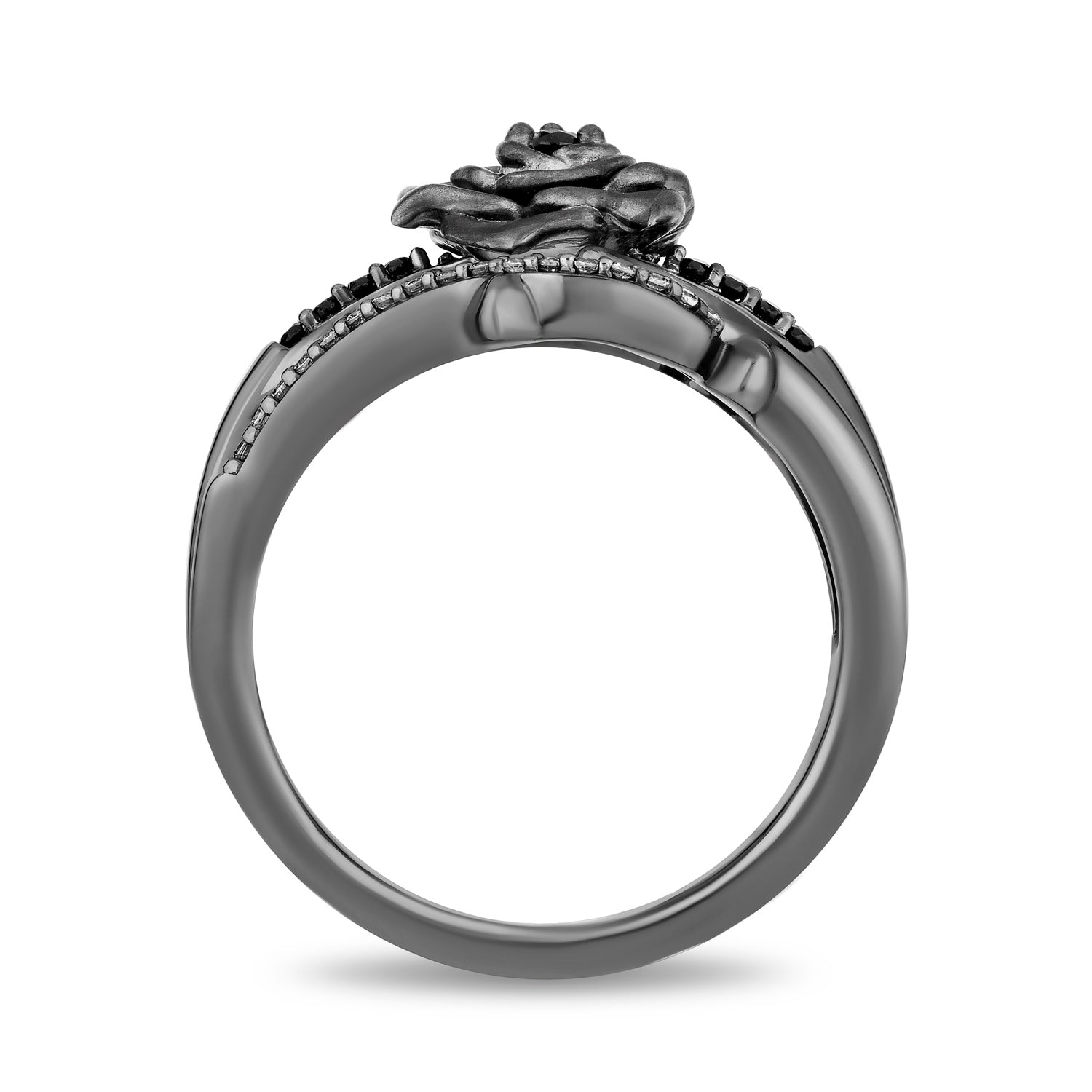 Disney Maleficent Inspired Black & White Diamond with Black Onyx Ring ...