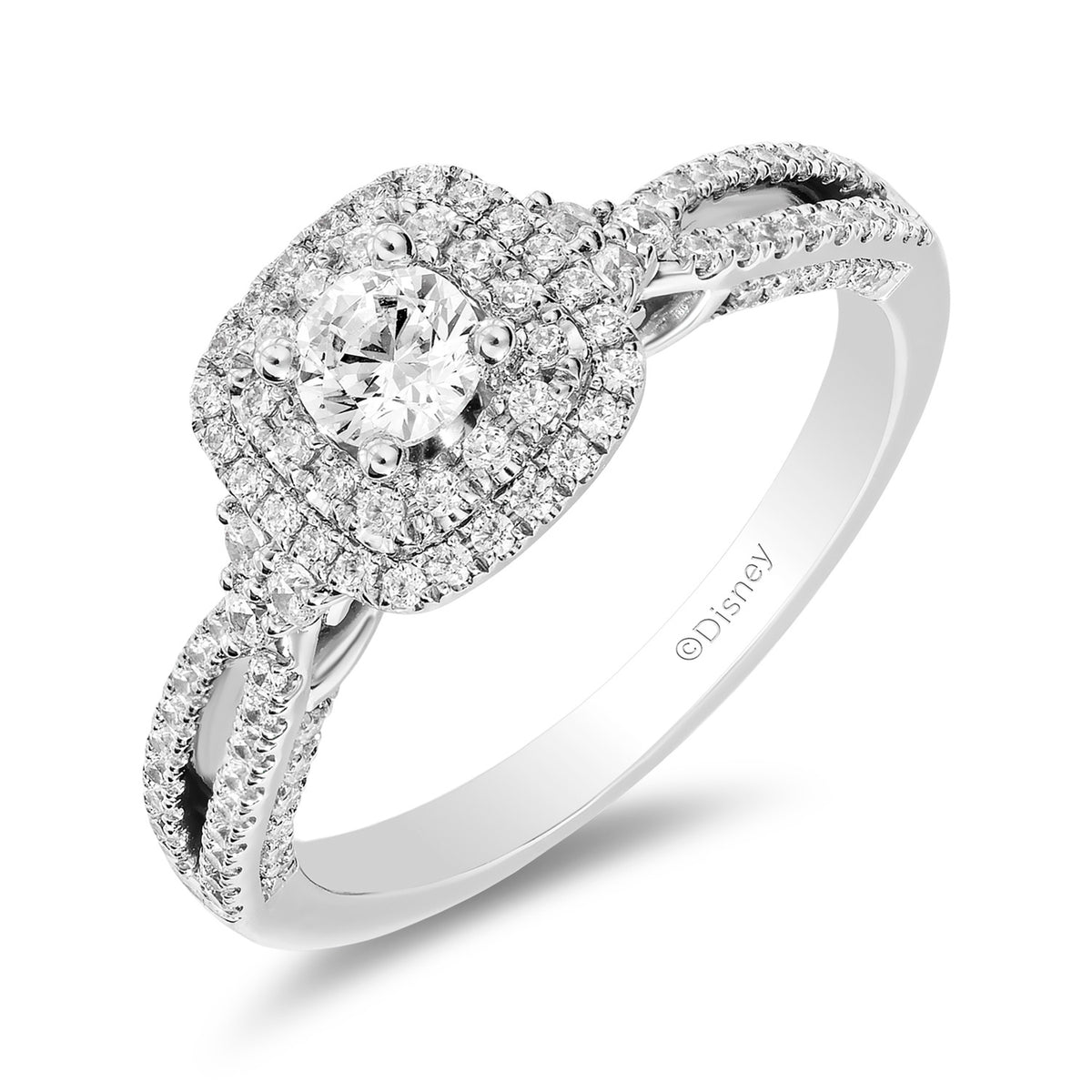 Disney Majestic Princess Inspired Diamond Engagement Ring in 14K White ...