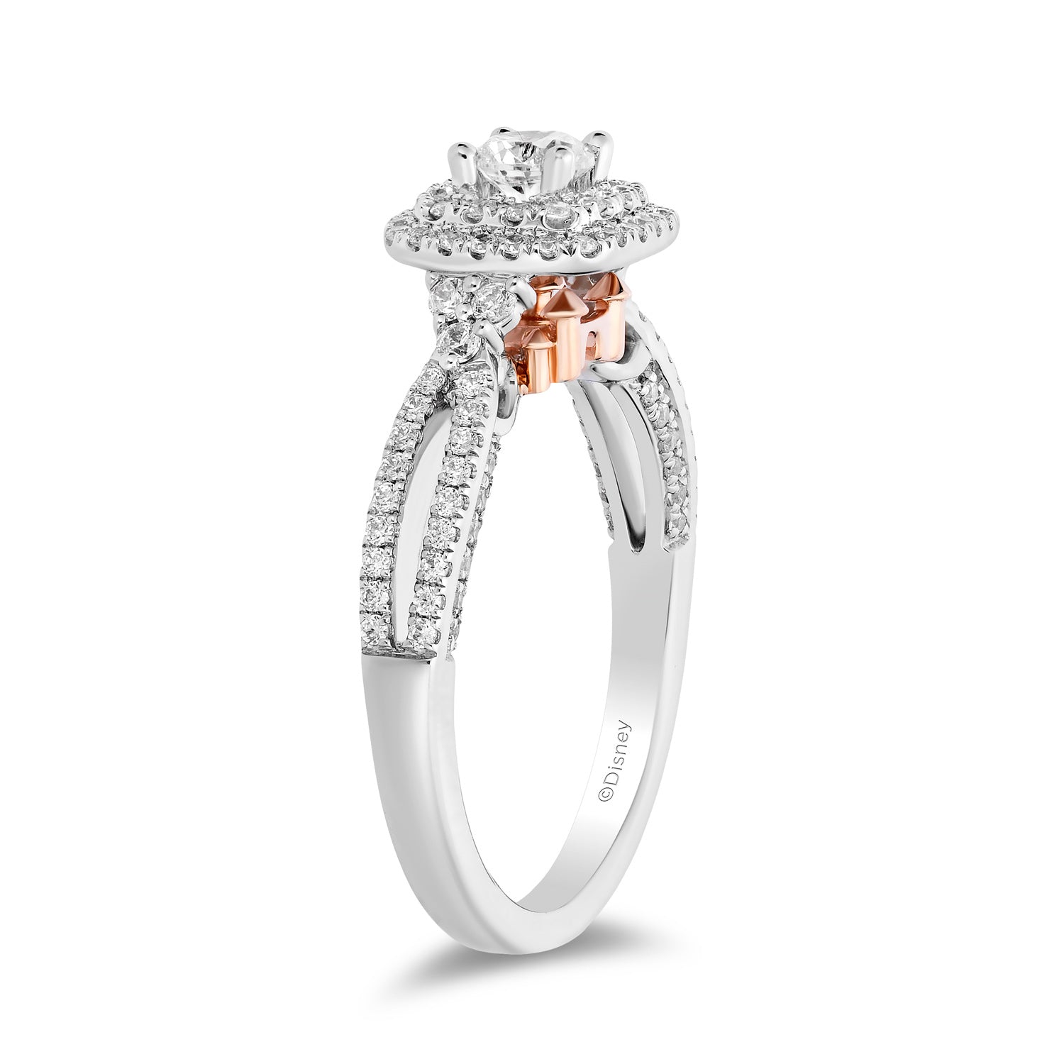 Enchanted Disney Fine Jewelry 14K White Gold and Rose Gold with 3/4 CT