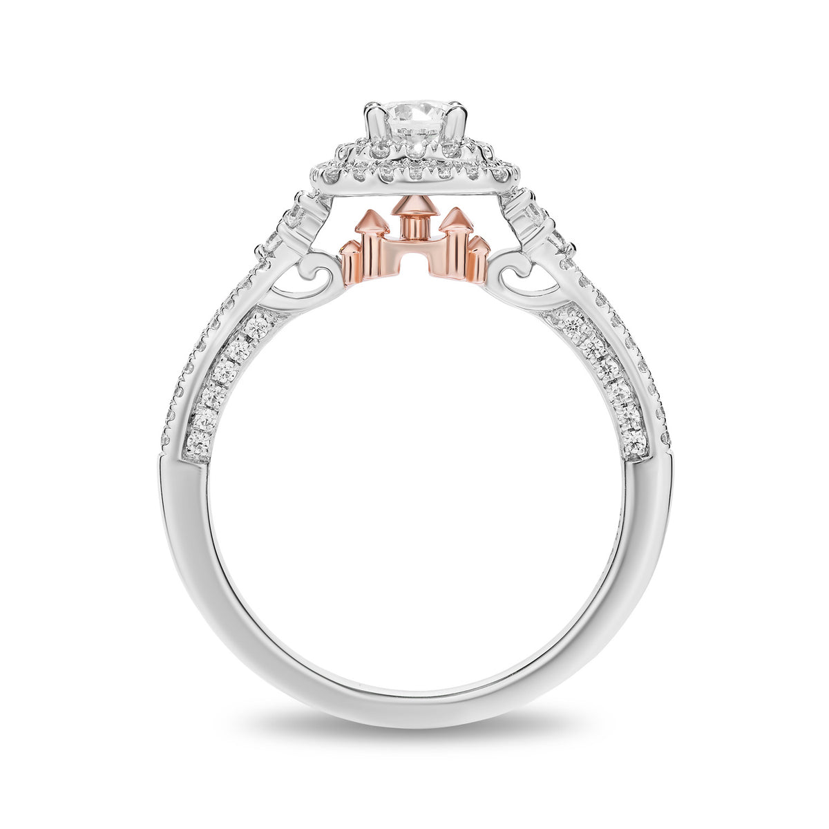 Enchanted Disney Fine Jewelry 14K White Gold and Rose Gold with 3/4 CT
