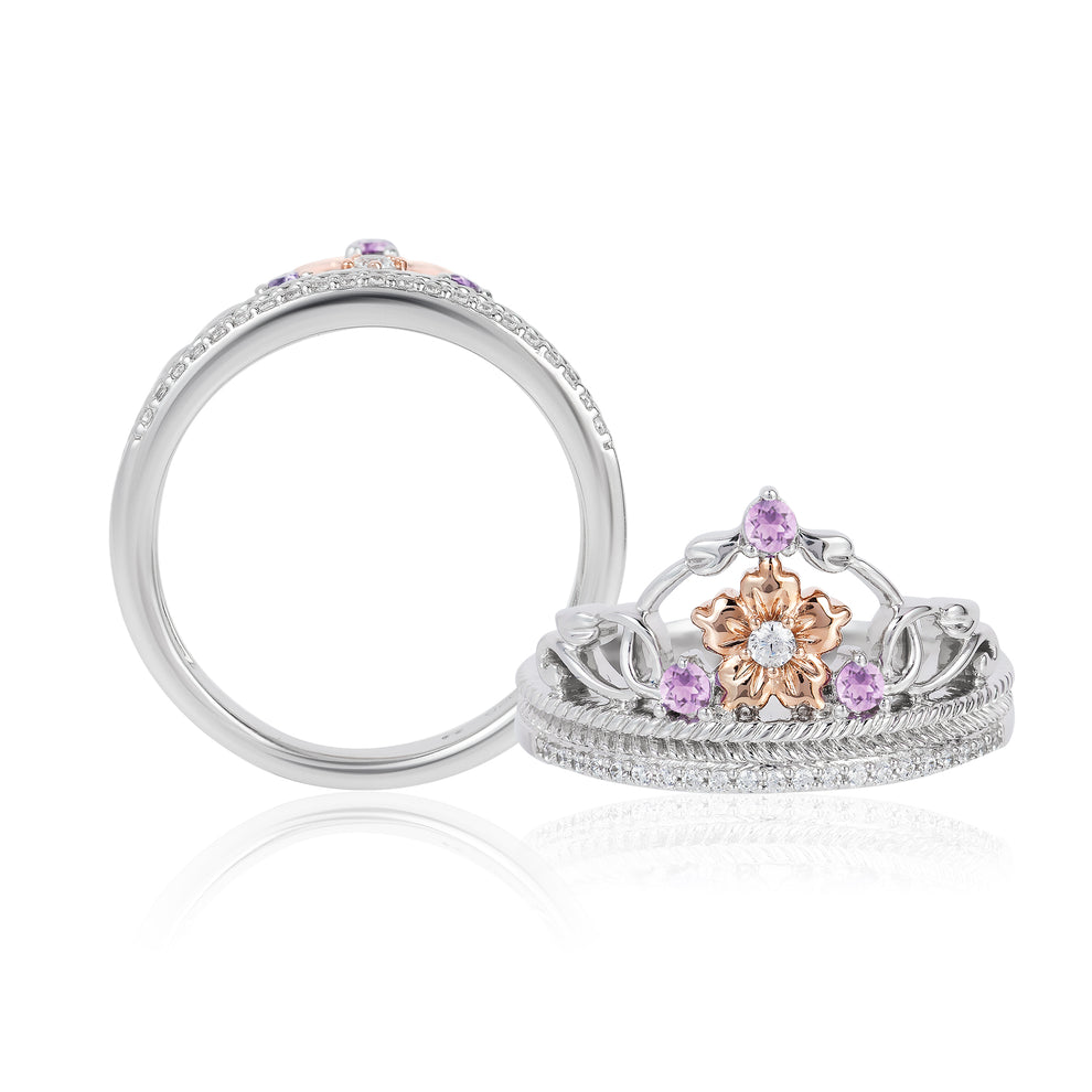 Disney Rapunzel Inspired Diamond Ring in 14K Rose Gold Over Sterling ...
