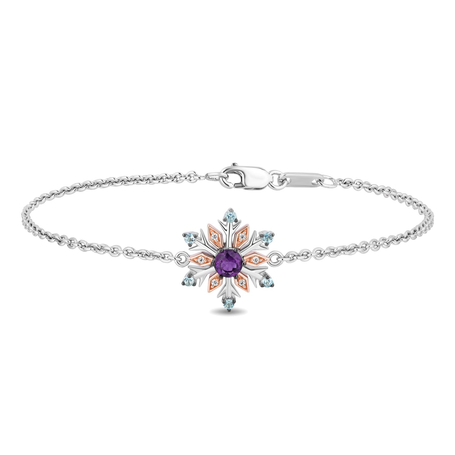 Enchanted Disney Fine Jewelry Sterling Silver and 10K Rose Gold Diamon