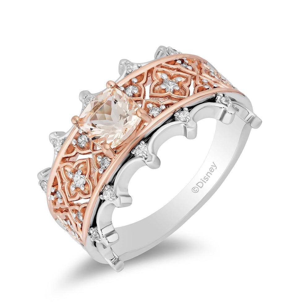 Disney Aurora Inspired Diamond and Morganite Engagement Ring in ...