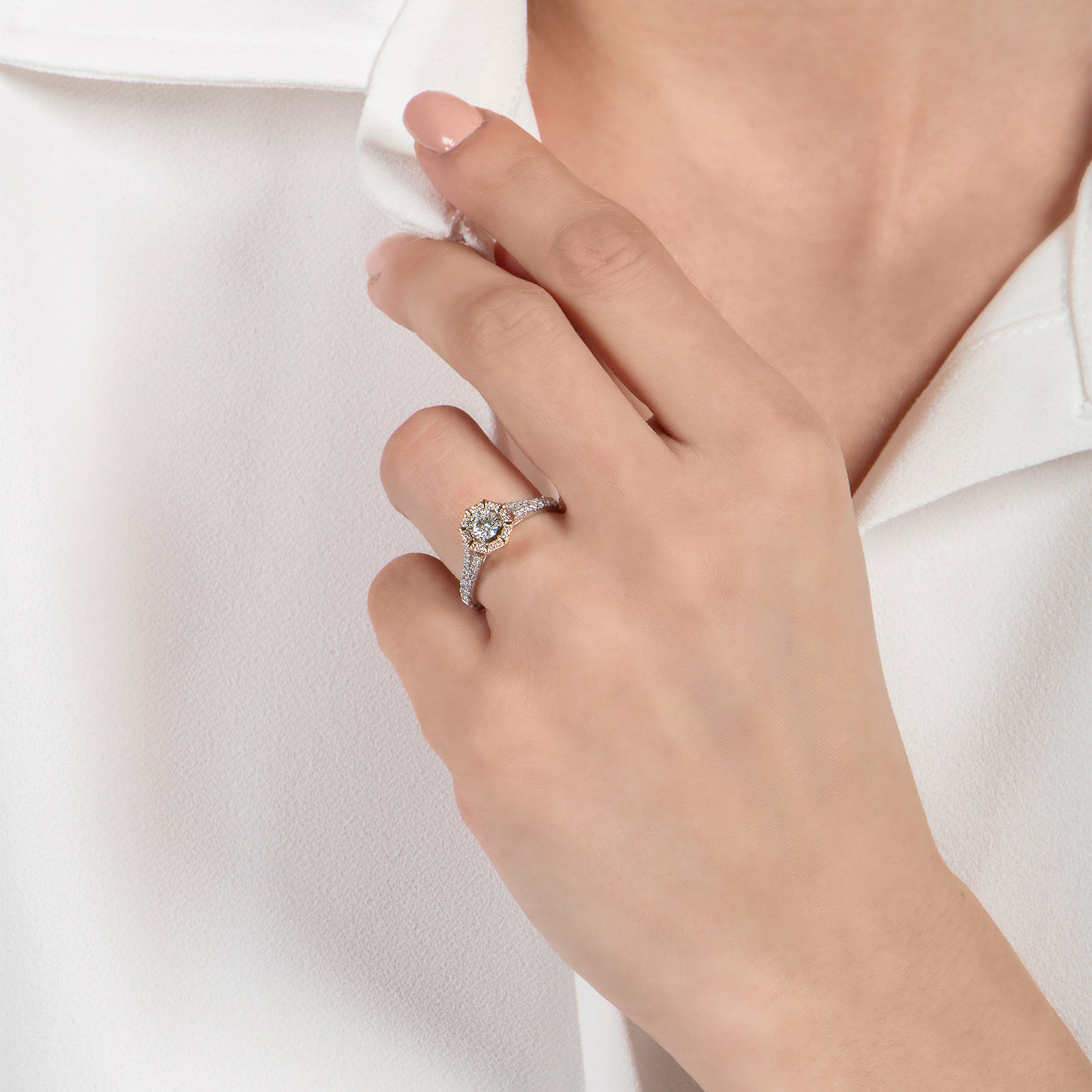 Disney Mulan Inspired Diamond Engagement Ring in 14K White Gold and ...