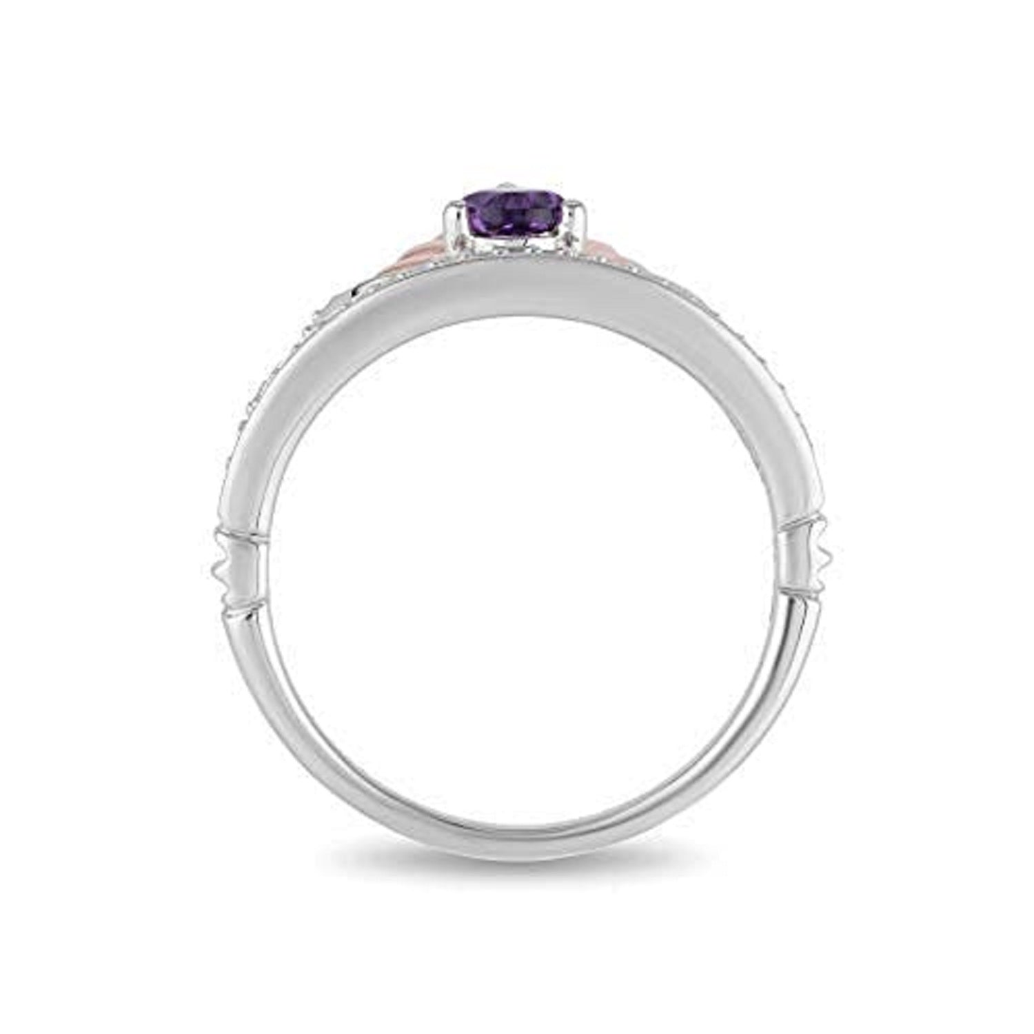 Disney Ariel Inspired Diamond & Amethyst Shell Tiara Ring in 10K ...