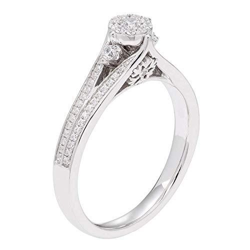 Disney Elsa Inspired Engagement Snowflake Ring in 10K White Gold 1/3 ...