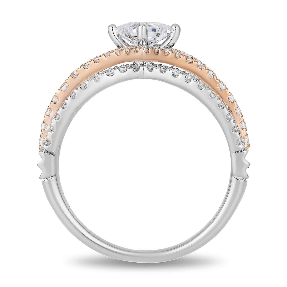 Disney Aurora Inspired Diamond Engagement Ring in 14K White & Rose Gold ...