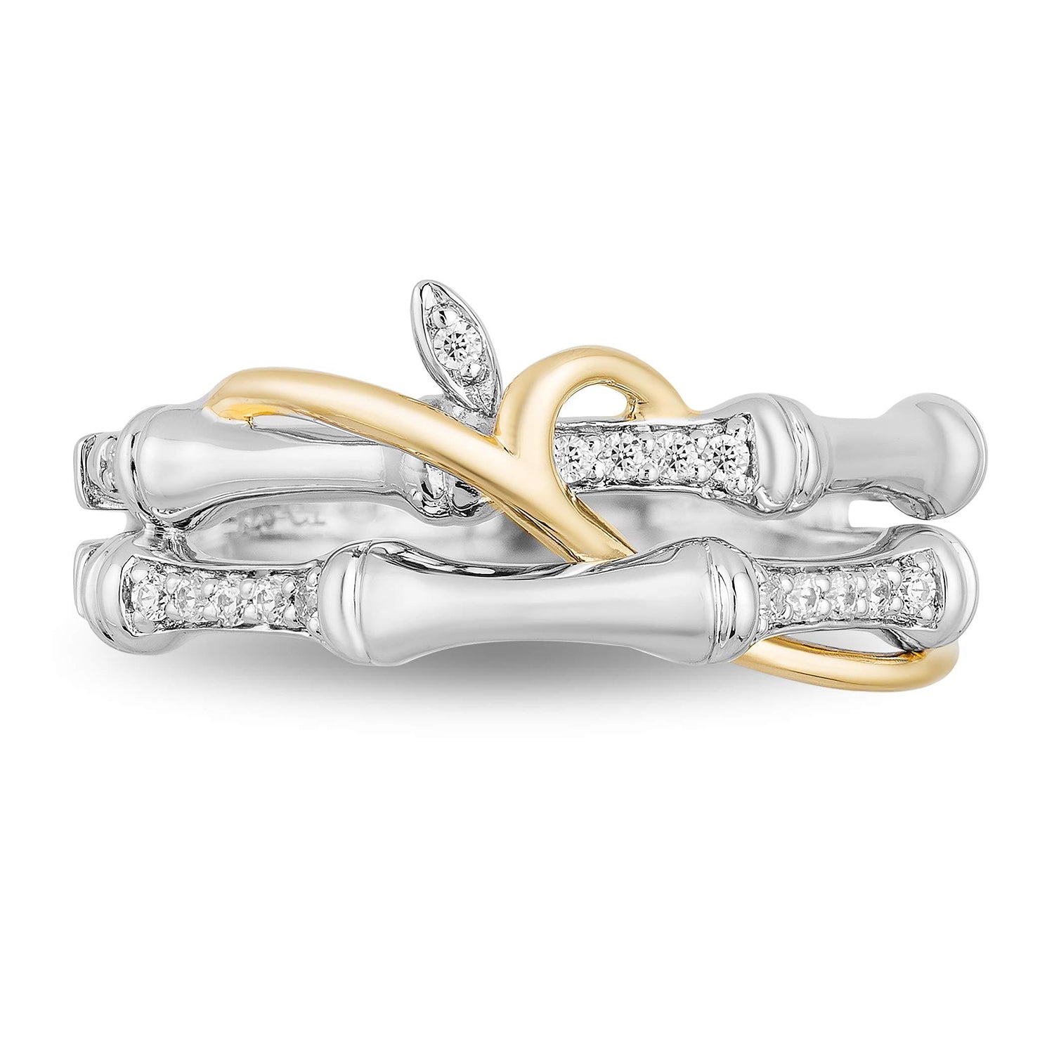 Disney Mulan Inspired Diamond Ring 10K White and Yellow Gold 1/10 CTTW ...