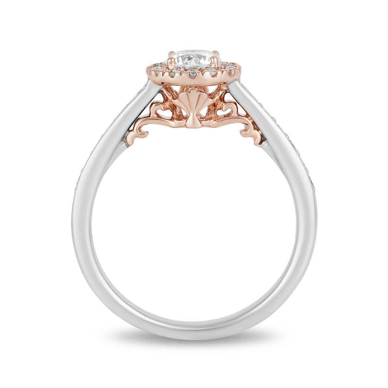 Disney Ariel Inspired Diamond Engagement Ring in 14K White Gold and ...