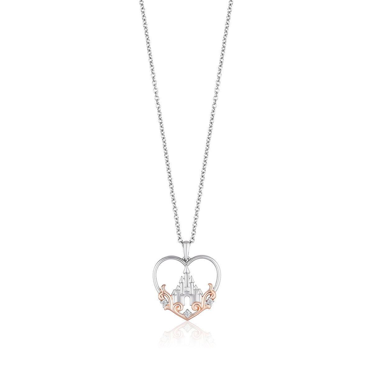 Disney Majestic Princess Inspired Diamond Necklace in 14K Rose Gold ...