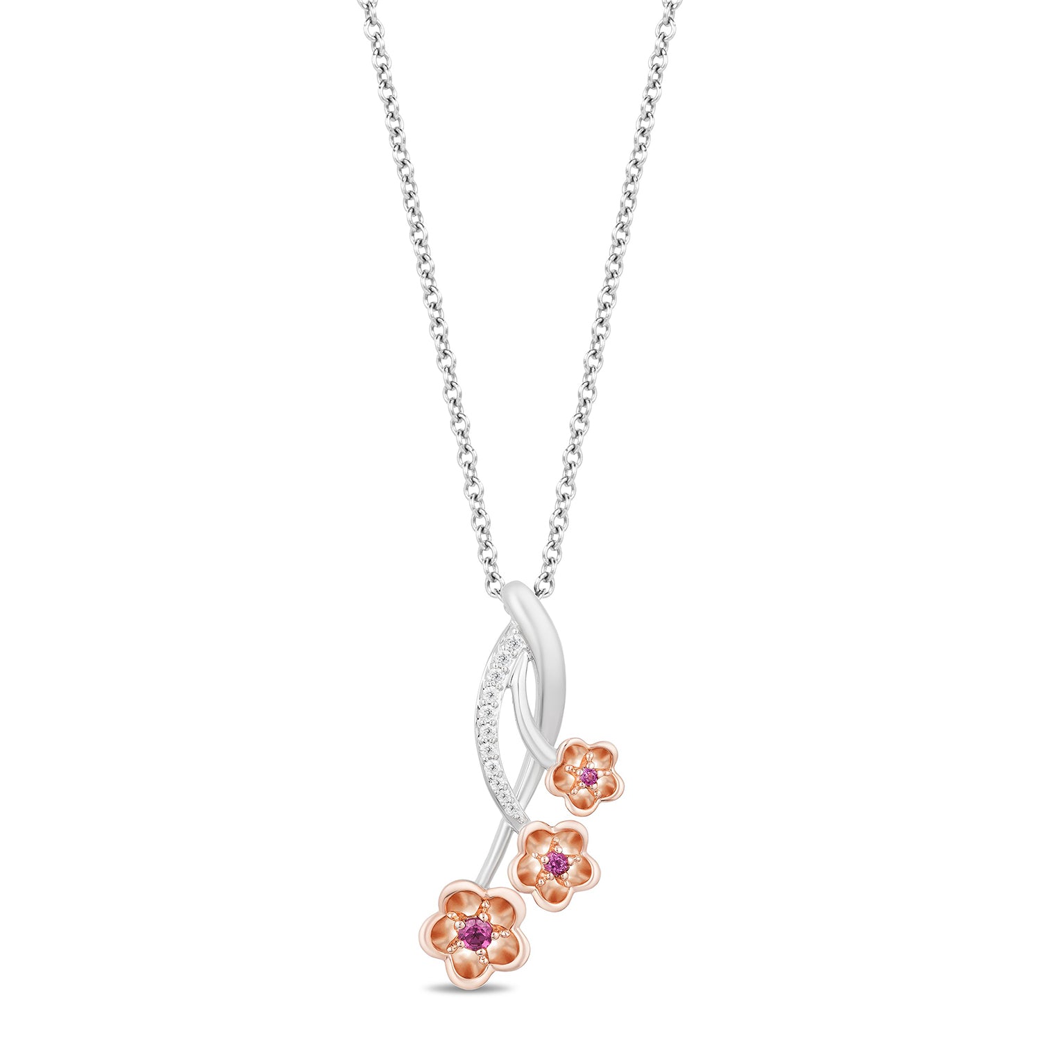 Disney Mulan Inspired Accent & Rhodolite Garnet Diamond Pendant ...